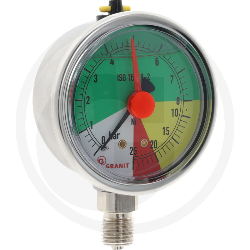 Manomeeter 0 - 25bar Ø63mm GRANIT - Sike Agri