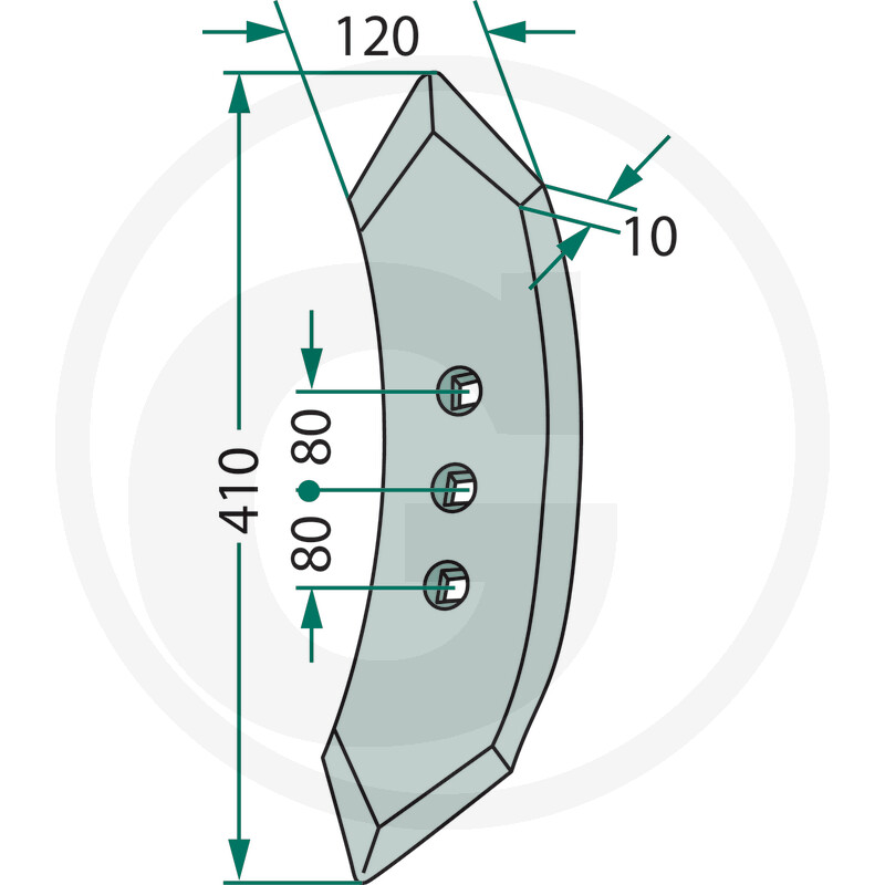 Pii ots Dal-Bo 410x120x10mm 76251 GRANIT - Sike Agri