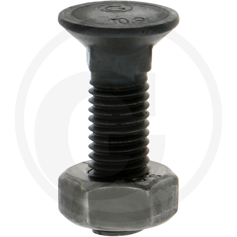 Polt+mutter M10x35 10,9 (nelikant, 19mm) - Sike Agri