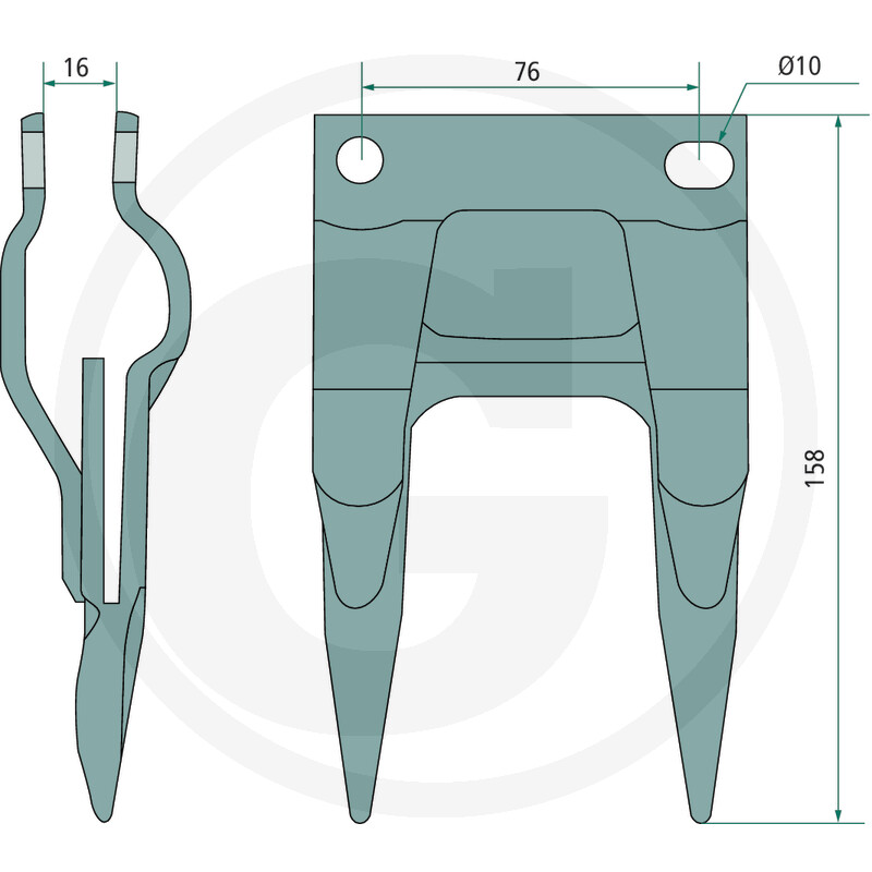 Topeltsõrg JD AXE37174 SCHUMACHER - Sike Agri