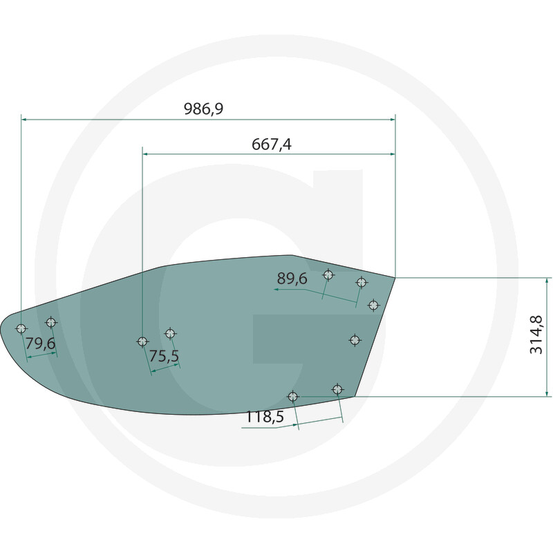 Hõlm parem 14-20" Kverneland GRANIT - Sike Agri