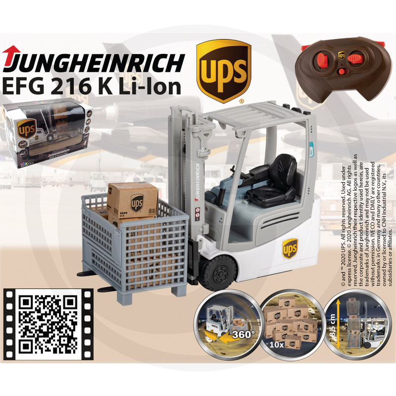 Kahveltõstuk+kastid 1:16 puldiga UPS - Sike Agri