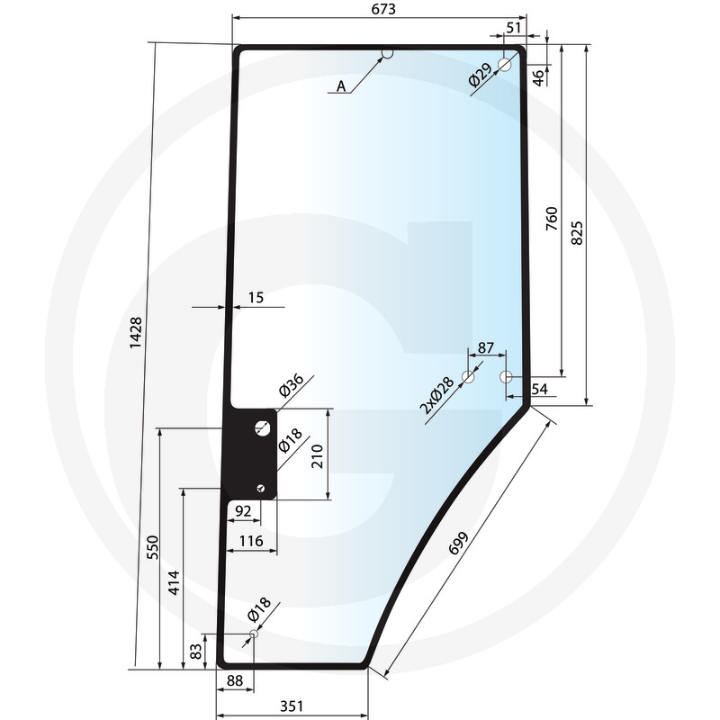 Ukseklaas vasak R96191 JOHN DEERE - Sike Agri