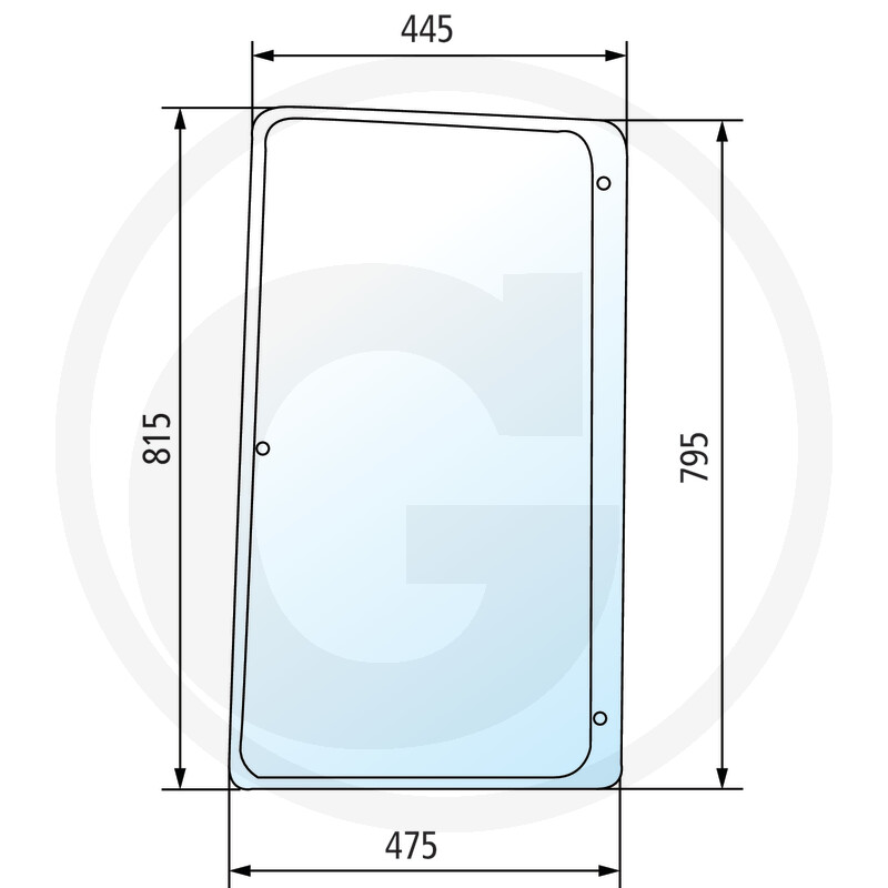 Küljeklaas vasak R96194 JOHN DEERE - Sike Agri
