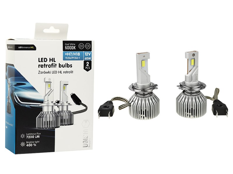 Pirn H7 LED 12V 60W 7200lm 2tk VISION - Sike Agri