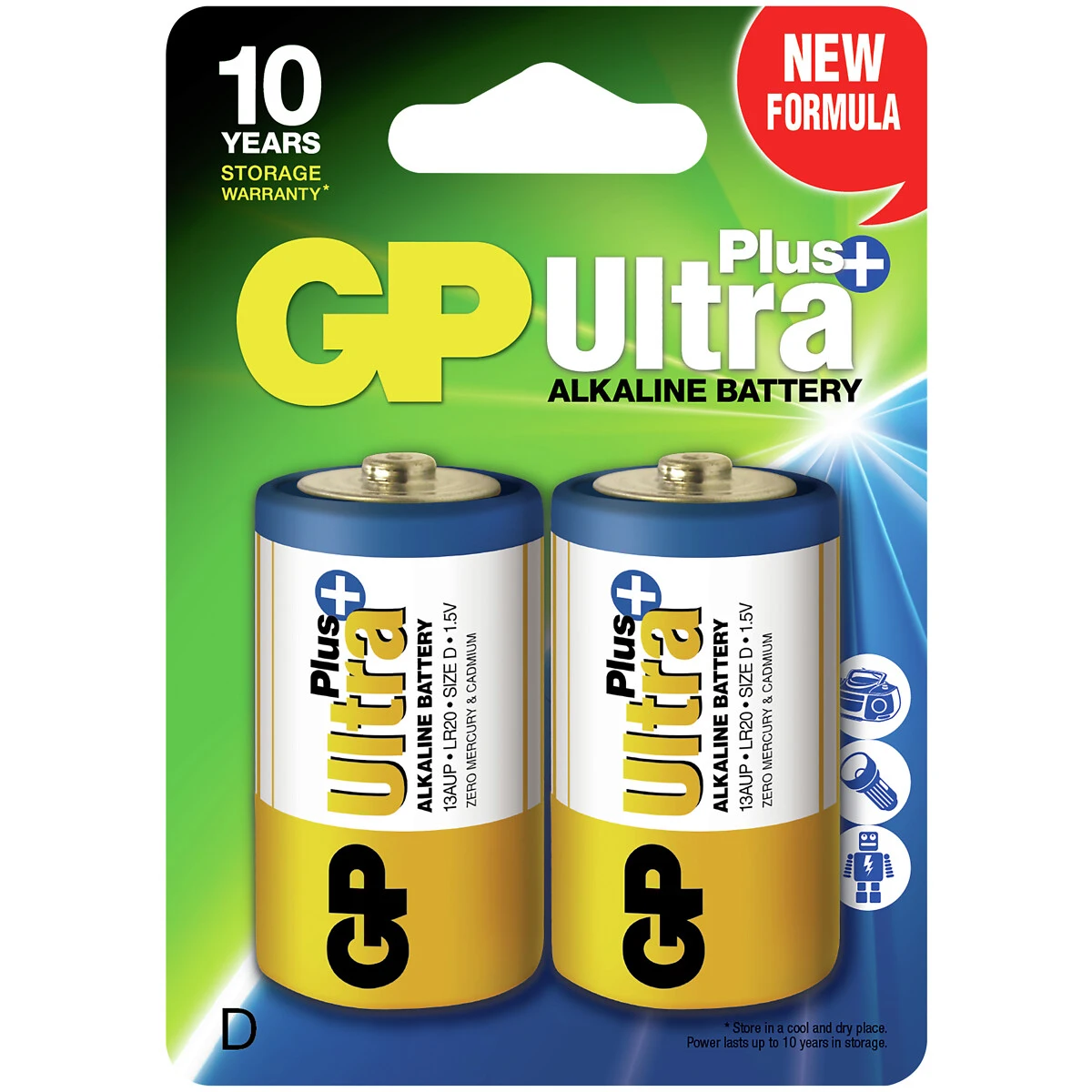 Patarei LR20 (D) 1,5V ULTRA+ GP 2TK - Sike Agri