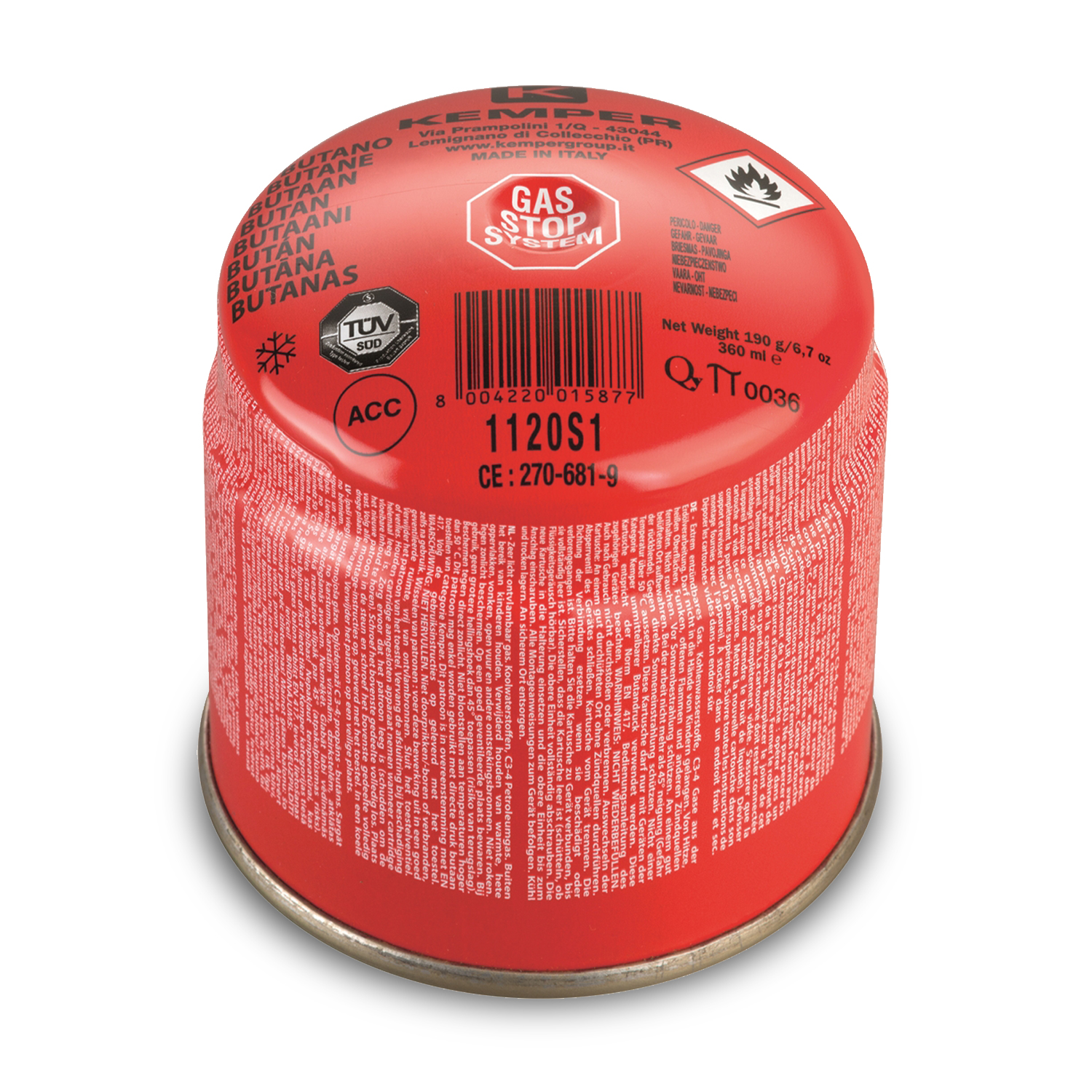 Gaasiballoon butaan 190g KEMPER - Sike Agri